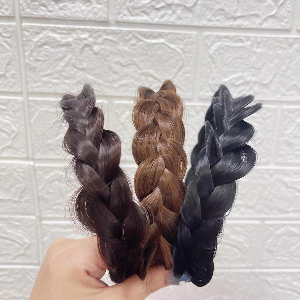 EMS fashion Korea Simulation Twist Braid Wig headband Handmade Fishbone ...