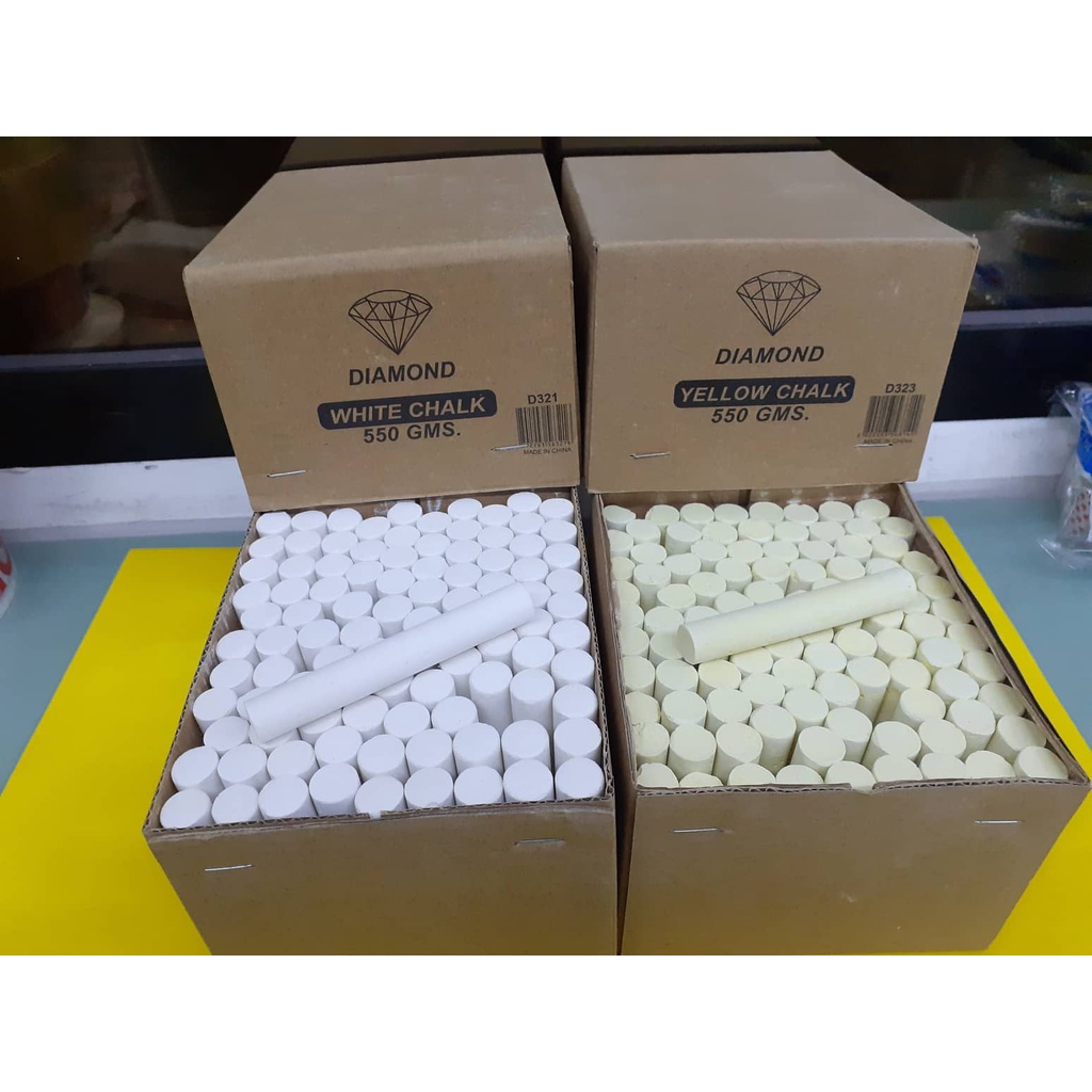 Chalk with color white and yellow sold by per box (100pcs.) | Shopee ...