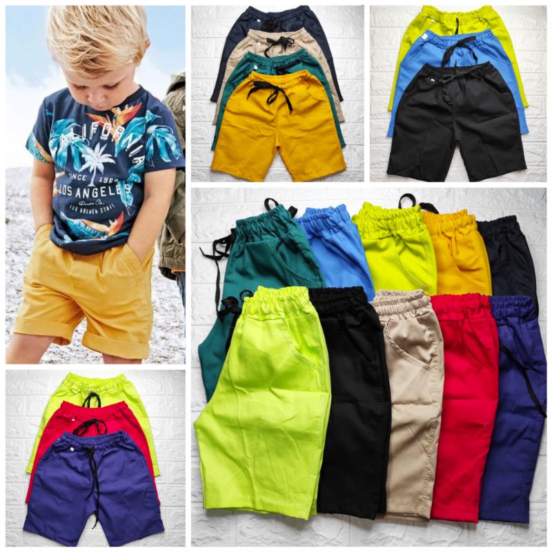 COLORED SHORTS FOR KIDS AND TEENS SHORT BOYS | Shopee Philippines