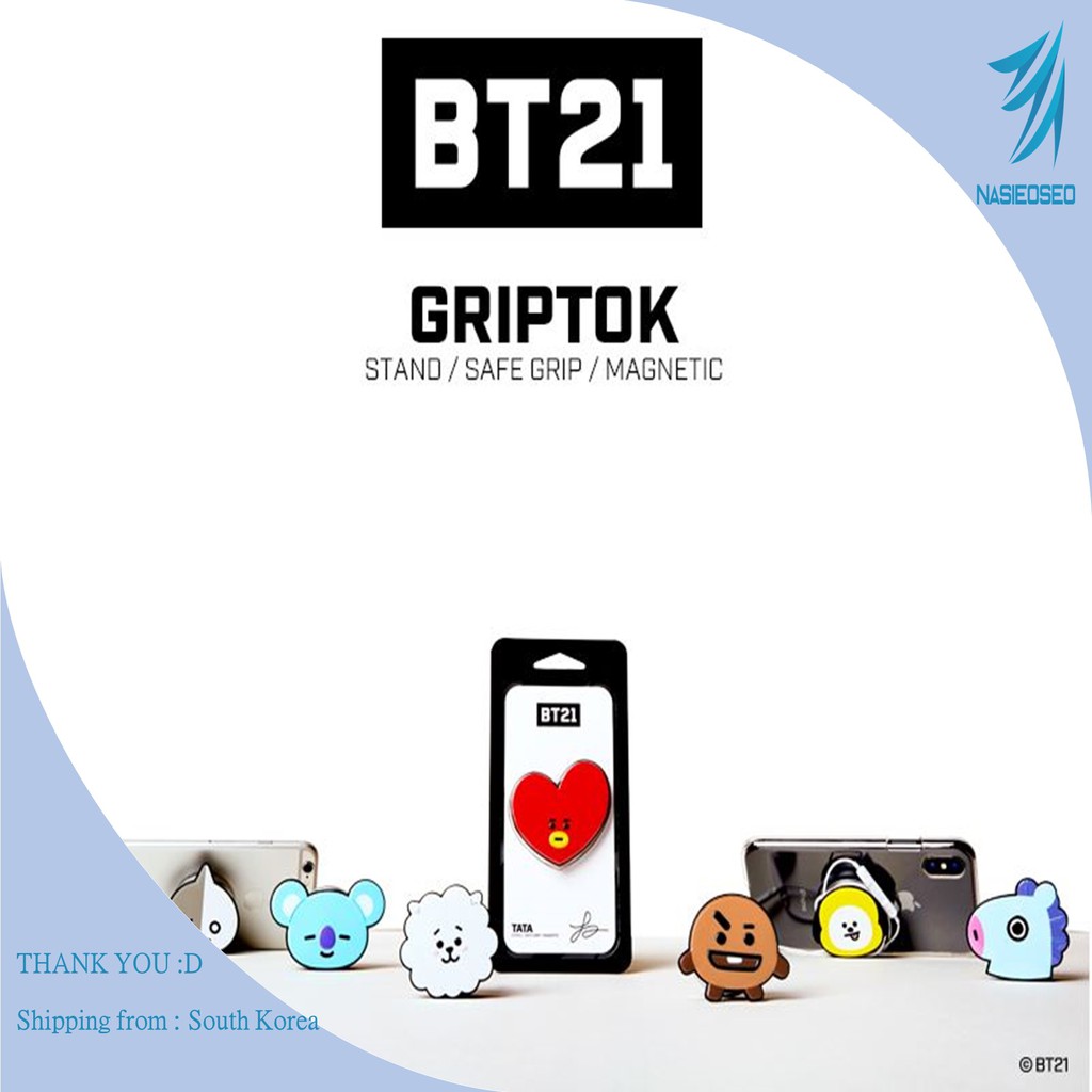 BTS BT21 Official Authentic Product Griptok Stand Safe Grip Magnetic ...