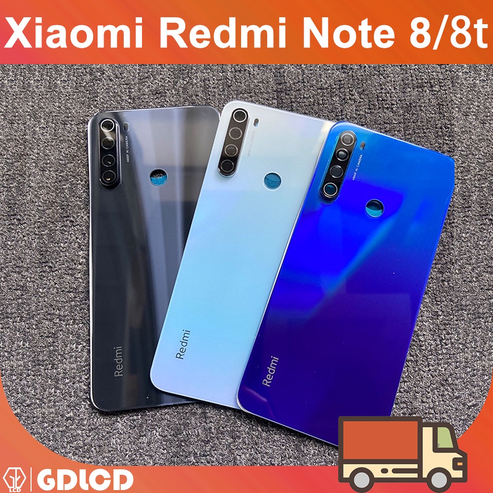 For Xiaomi Redmi Note 8 8T Back Battery Cover Glass Rear Housing 3D ...