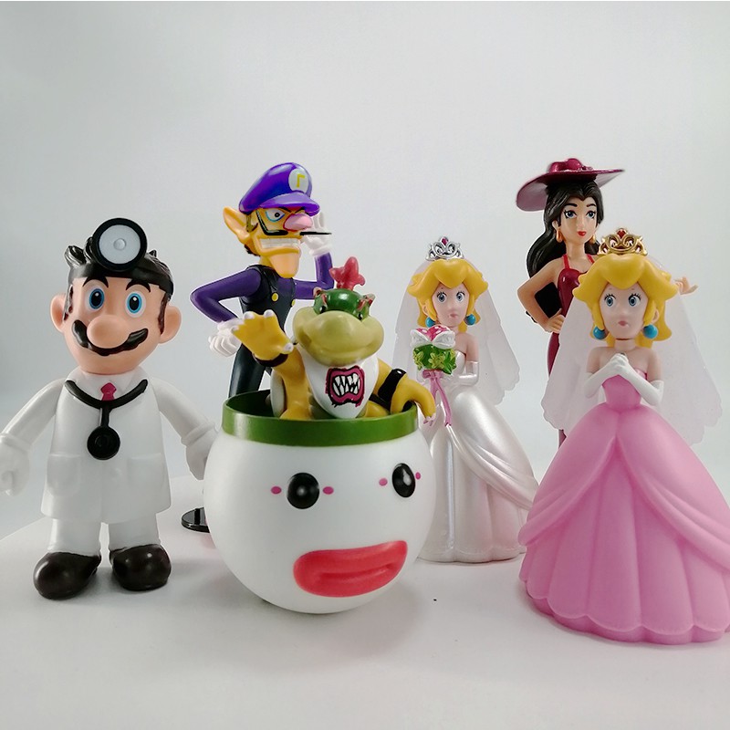 Super Mario Bros Prince Bowser Princess Peach PVC Action Toy Figure ...