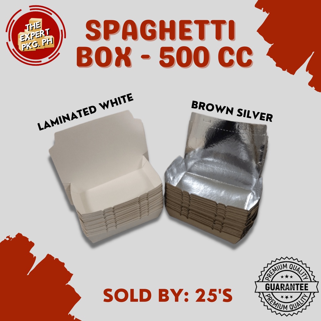 Spaghetti Meal Box Solo Lunch Box / Takeout box 500CC ( 25PCS/ORDER ...