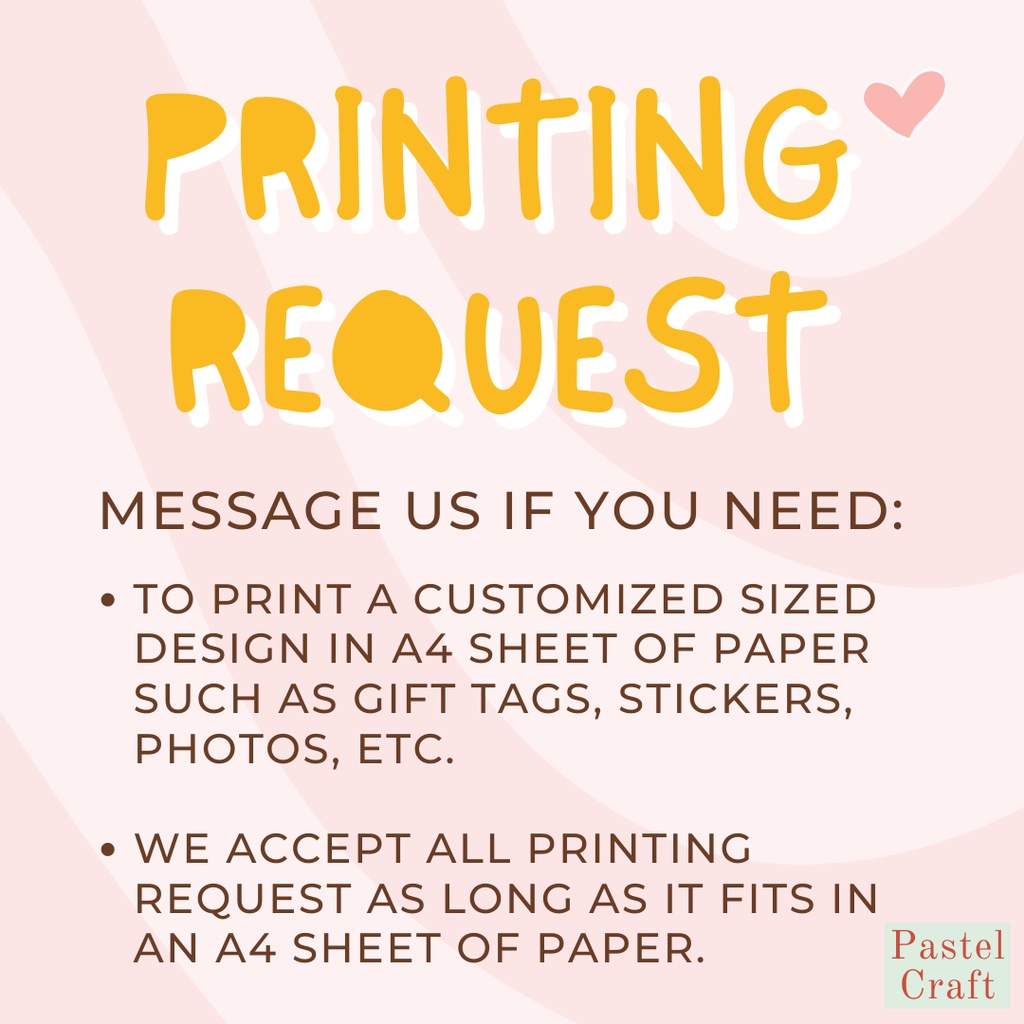 Customized / Personalized Printing Request in A4 Sheet of Paper for ...