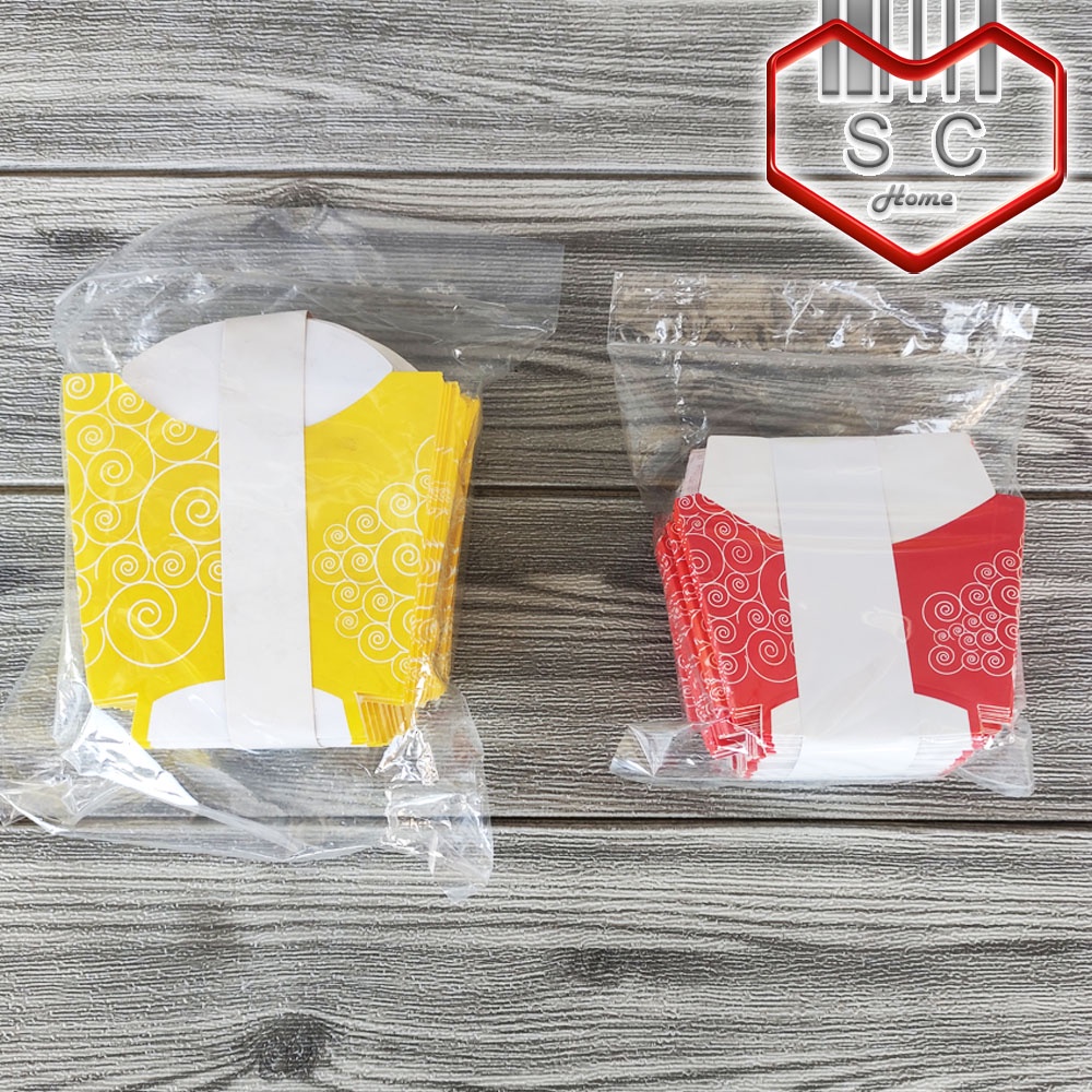 Fries Holder (Foldcote 12) Small(Red)/Large(Yellow) 50 Pcs. | Shopee ...