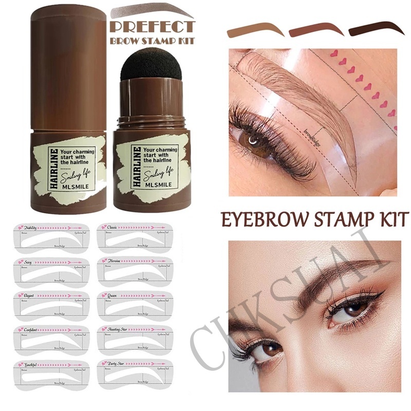LADY Eyebrow Stamp SET with Shaping Kit Stencil 10 Reusable Beginner ...