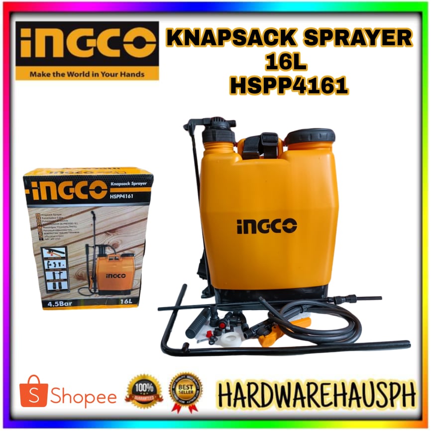 INGCO 16L Manual Knapsack Sprayer HSPP4161 with Free Toolset | Shopee ...