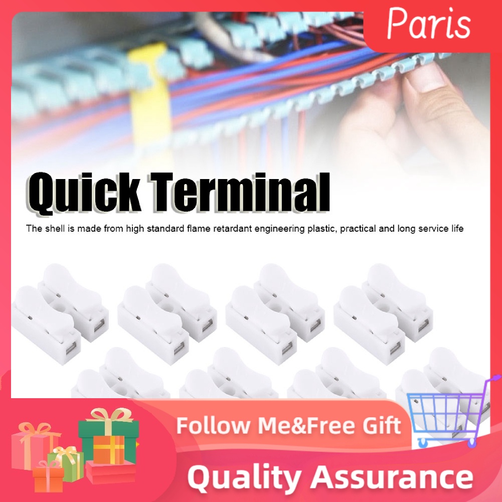 [READY STOCK] 100pcs 10A 220V 2 Pin Wire Cable Connector Wiring ...