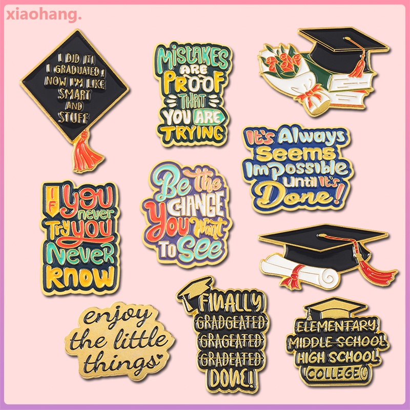 Graduation Season Series Badges Enamel Pins Bachelor Cap Brooches ...