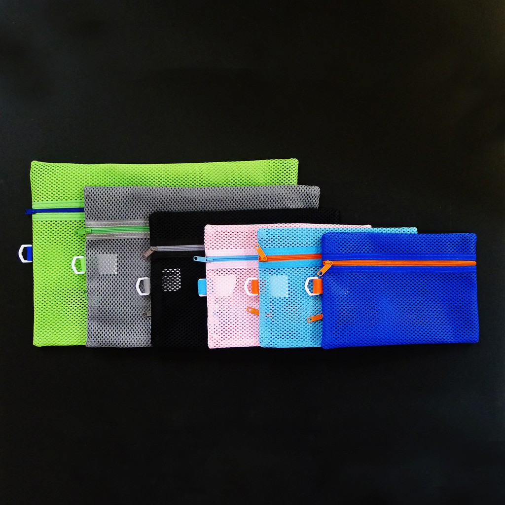 ToteMate Premium Nylon Transparent Mesh Pencil Bag Reversible 2 Pocket ...