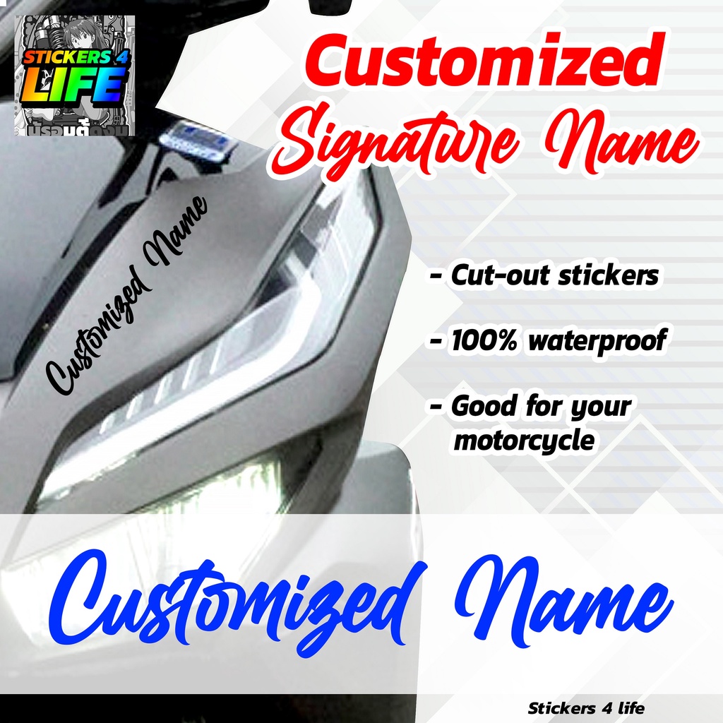 Customized Signature Cut-out Sticker (Customize Name, Personalized Name ...
