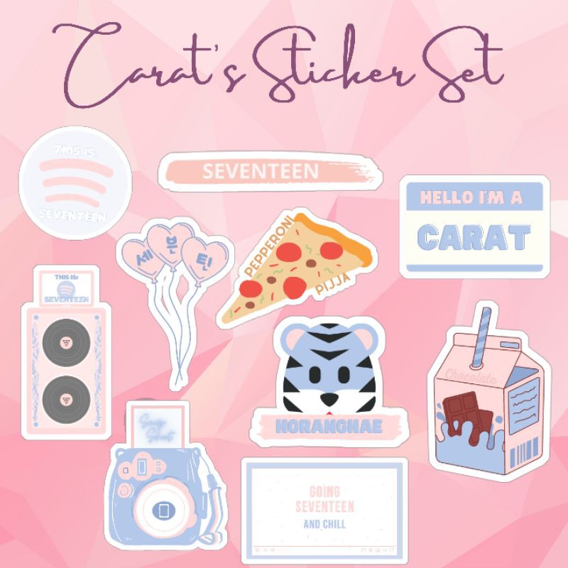 SEVENTEEN STICKERS [FANMADE]: Carat's Sticker Set | Shopee Philippines