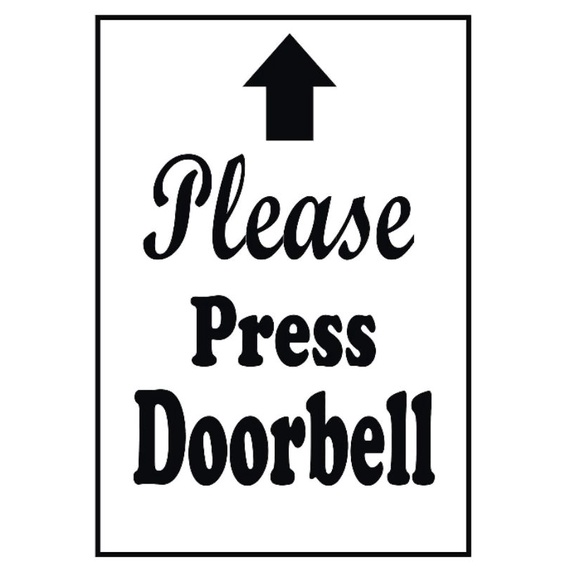 A4 signage white signage PVC material cctv white please press doorbell ...