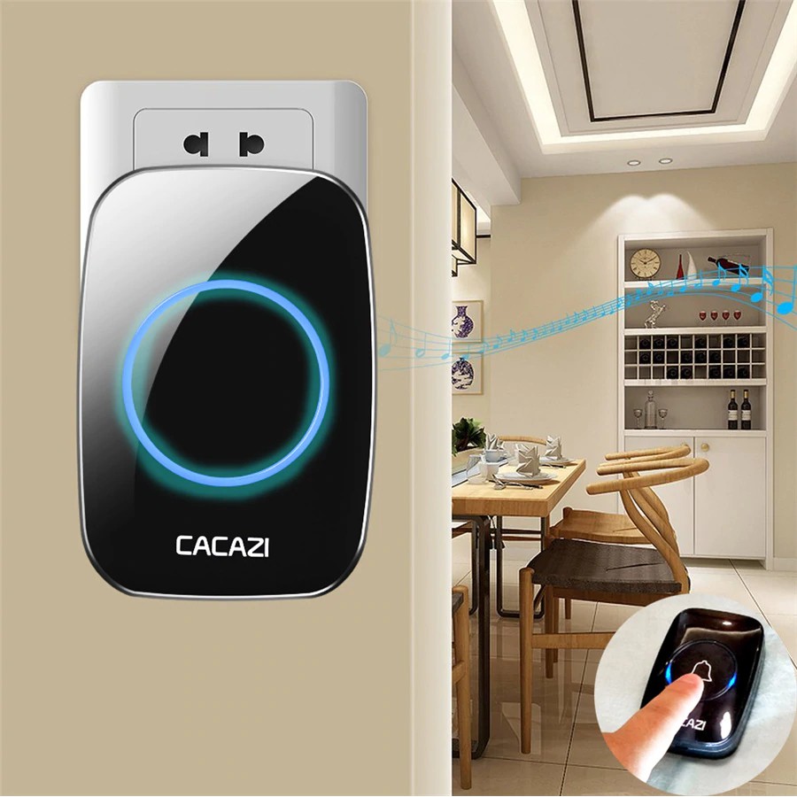 Intelligent small LED wireless doorbell waterproof 300M range door ...