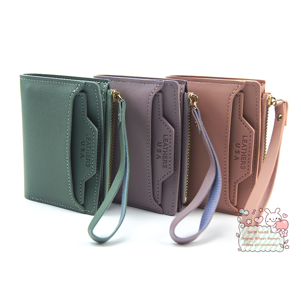 Wallet Hand Strap Zipper &Thin Ladies Cute Wallet with Card Holder Soft ...