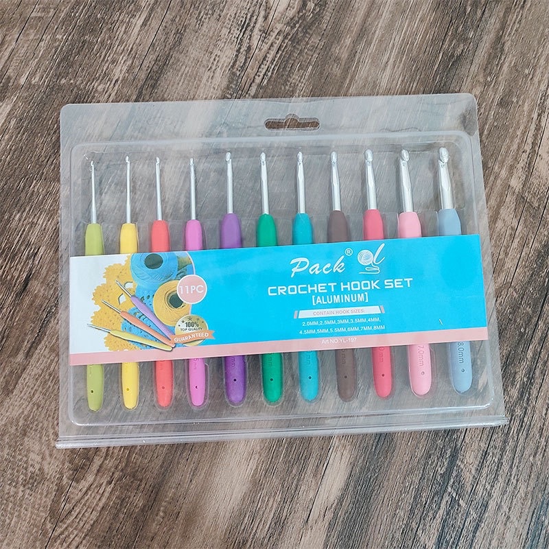 11 pcs/ set Rubber handle Crochet hook 2mm to 8mm | Shopee Philippines