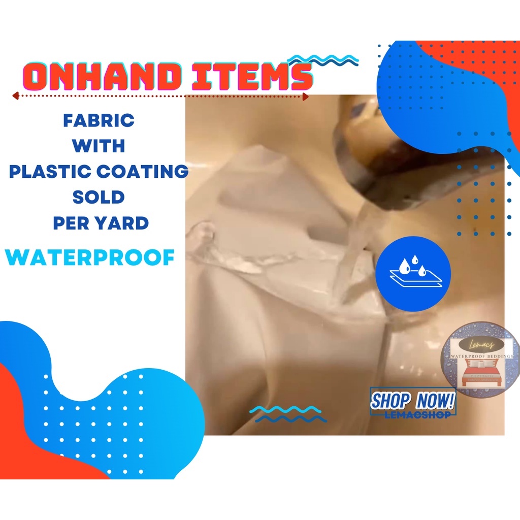 【STOCK & COD】 Waterproof Fabric with Plastic coating Sold per Yard ...