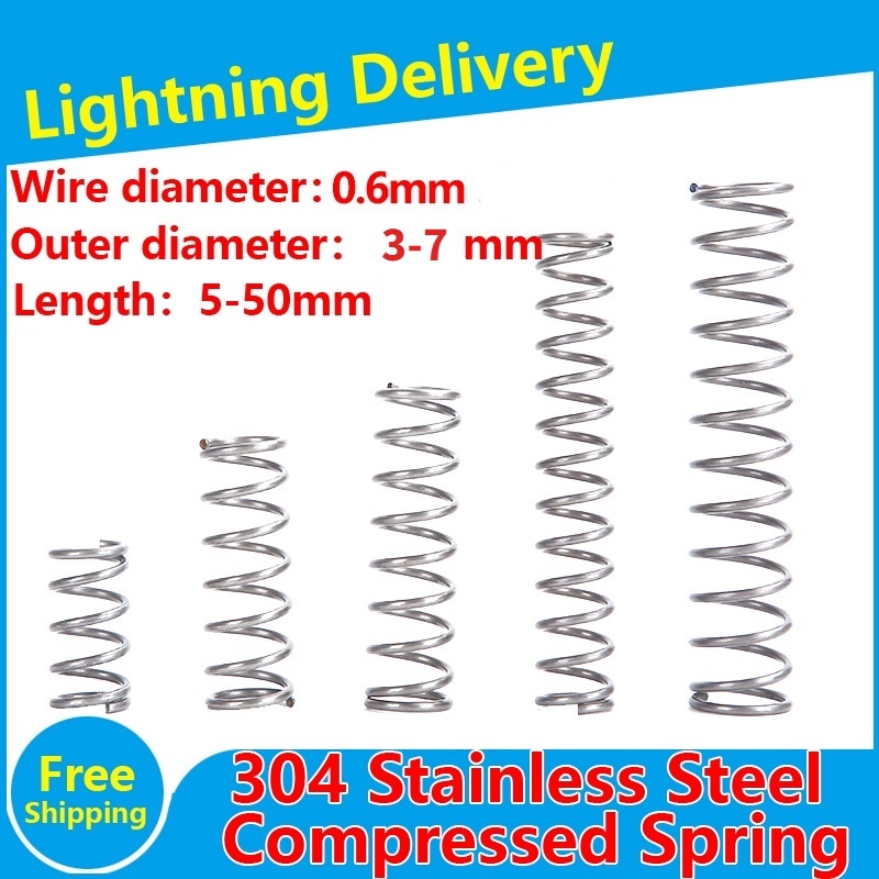 Wire Diameter 0.6mm 304 SUS Compressed Spring Stainless Steel ...
