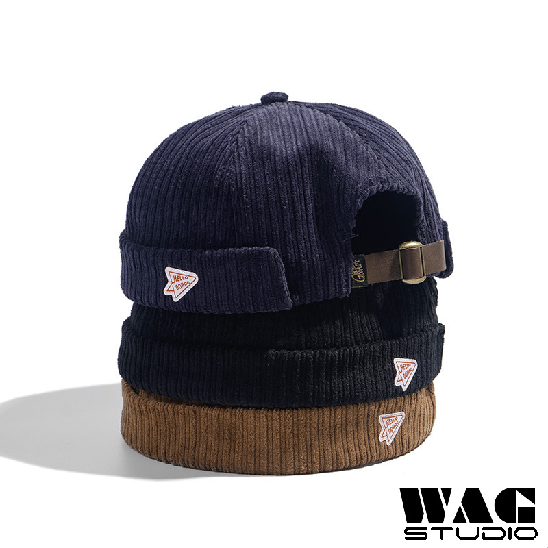 WAG Hat | Ready Stock Corduroy Vintage Brimless Cap for Men Women Skull ...
