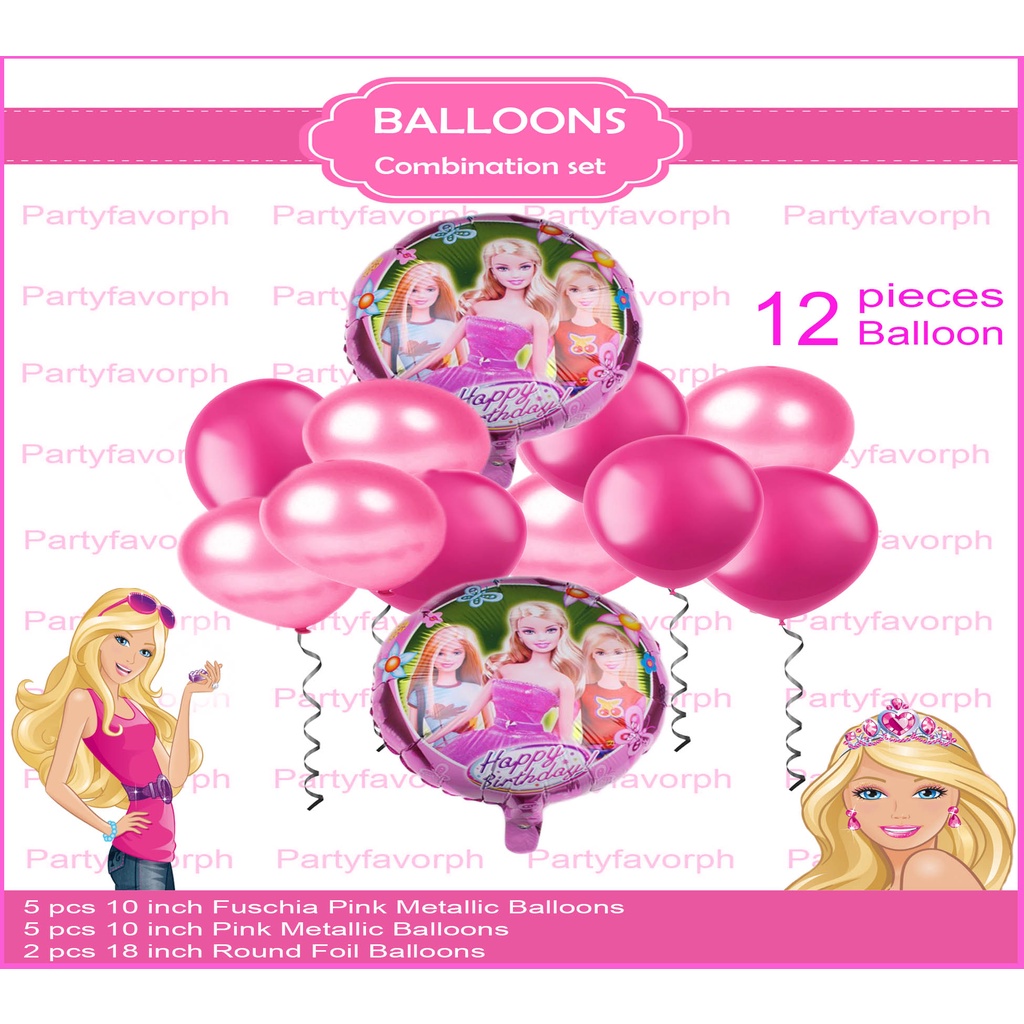 12pcs. BARBIE BALLOON SET | Shopee Philippines