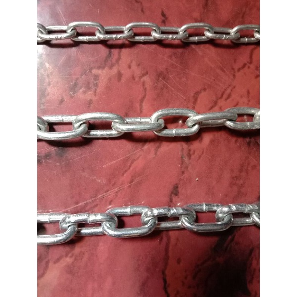 Galvanized iron chain size 6mm/iron chain 6mm retail (1 meter) | Shopee ...