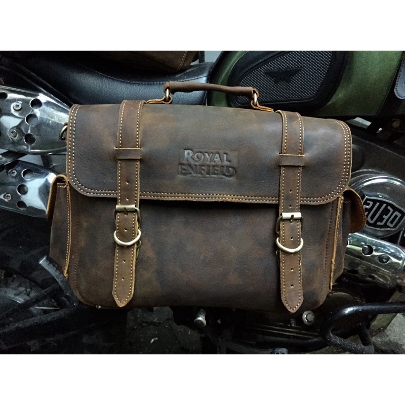 Royal enfield Leather Bag And custom Motorcycle, royal enfield sidebag ...