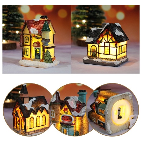 Christmas village house Christmas Decorations Micro Landscape Christmas ...