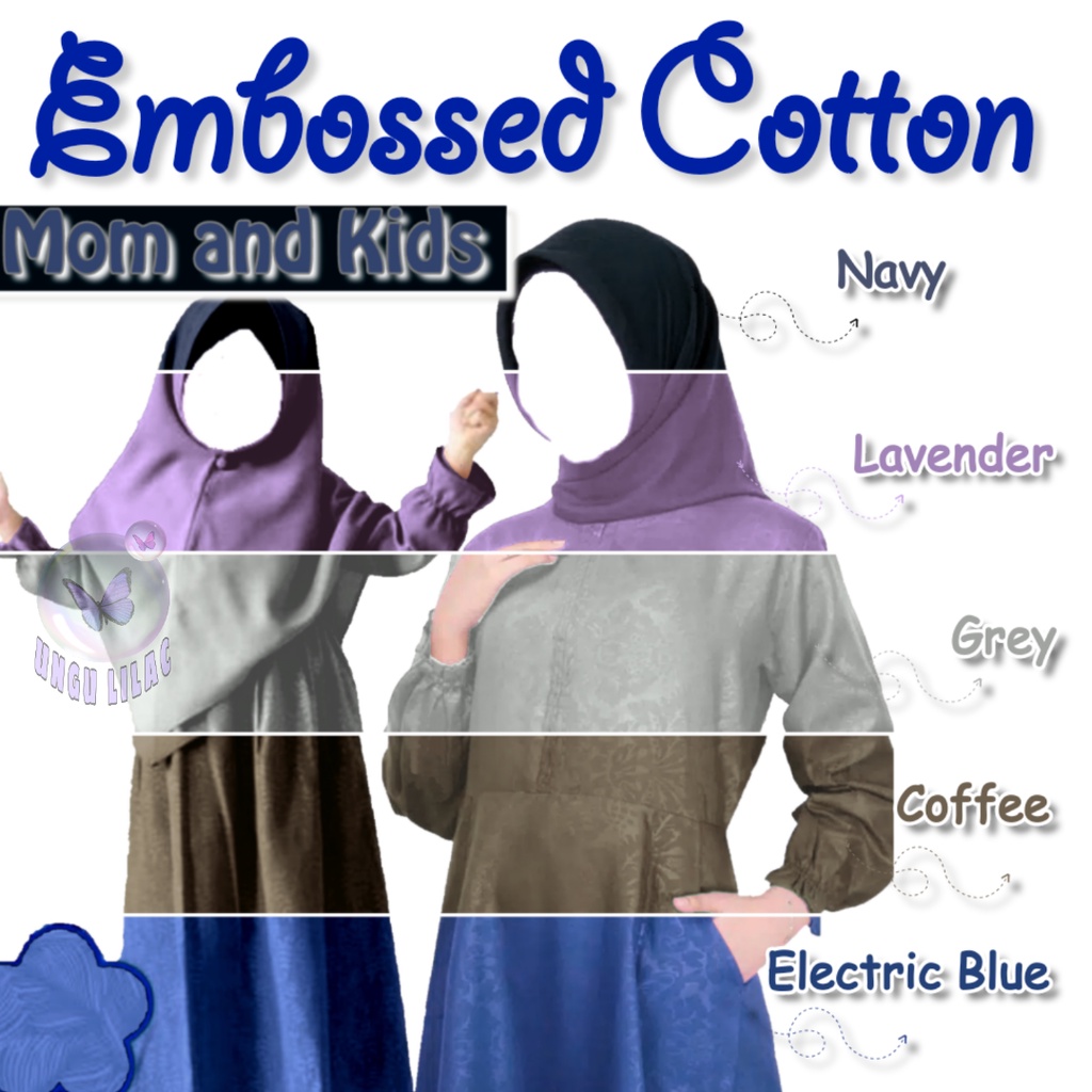 UNGU Ul Purple Lilac - Islamic Uniform Jubah Raya Adult Kids Daughter ...