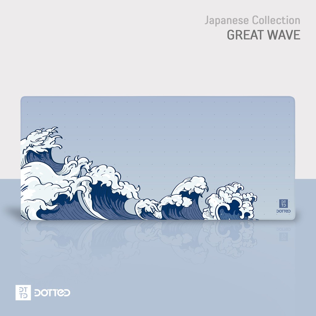 Dotted Great Wave Desk Mat 900x400x4mm | Shopee Philippines