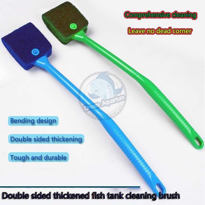 Aquarium Brush Cleaner Long Handle Double Side Scrubber Aquarium Fish ...