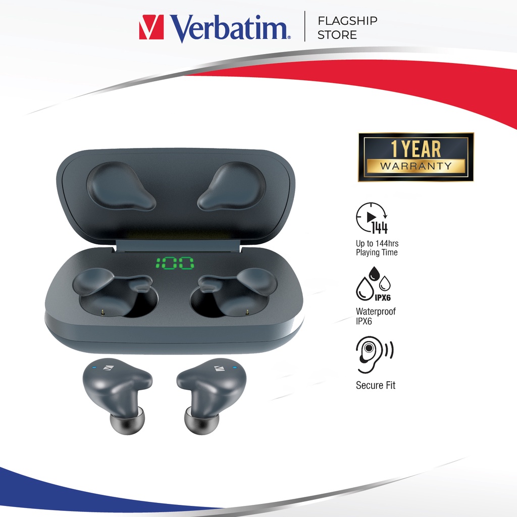 Verbatim Bluetooth 5.0 TWS Earbuds with aptX | Shopee Philippines