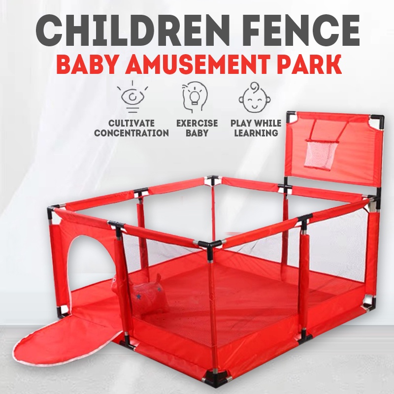 Quadrilateral game fence with basketball ring Baby toddler safety fence ...