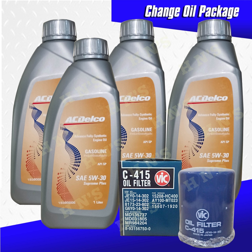 ACDelco Supreme Plus SAE 5W-30 API SP Fully Synthetic Oil Change ...