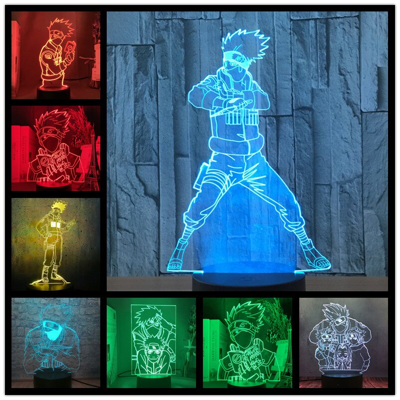 Naruto Kakashi 3D Led Night Light Naruto Shippuden Anime Colors ...