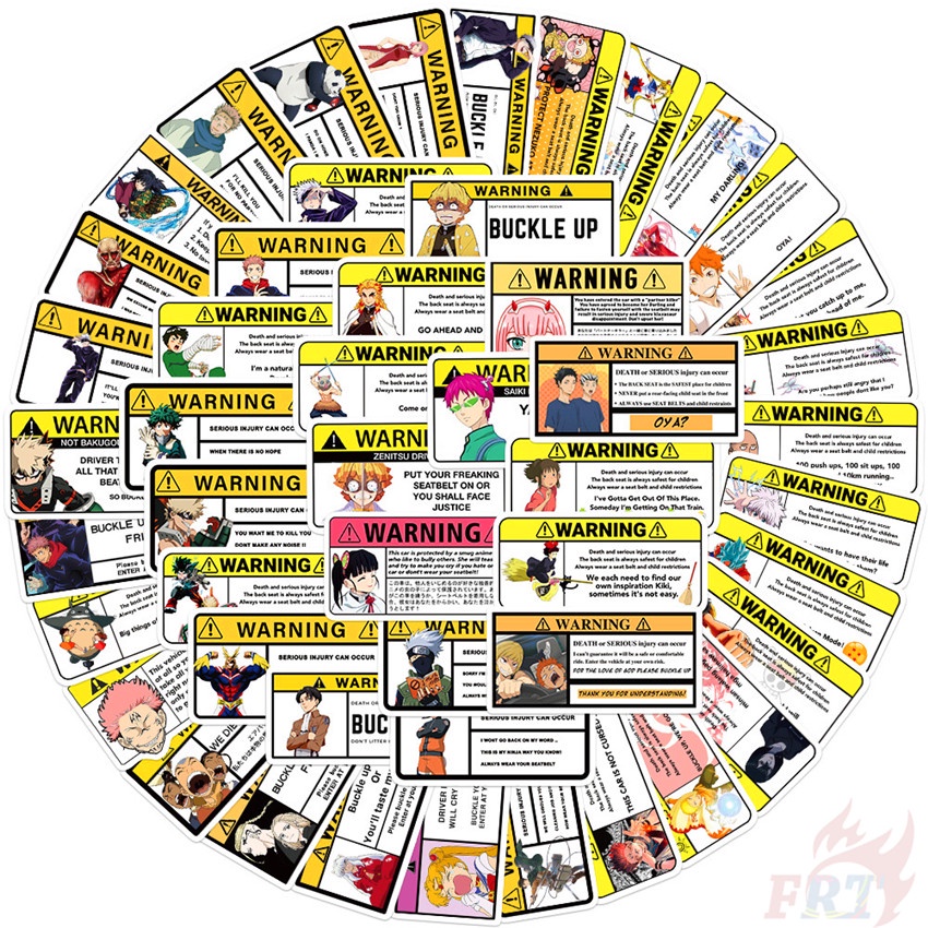 50Pcs/Set Mixed Anime Warning Sign - Classic Lines Slangs Series 01 ...