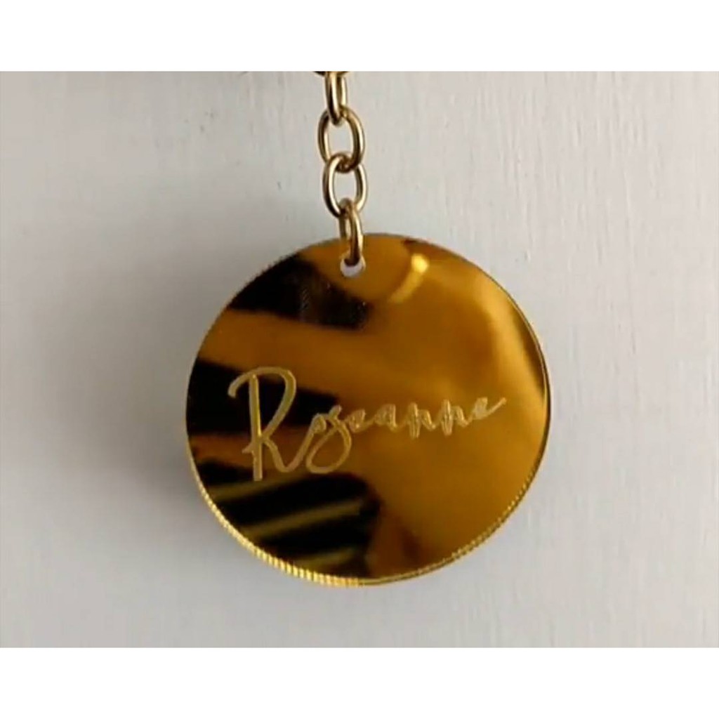 GANTUNGAN Round MIRROR KEYCHAIN / NAME KEYCHAIN / NAME BAG CHAIN / CUTE ...