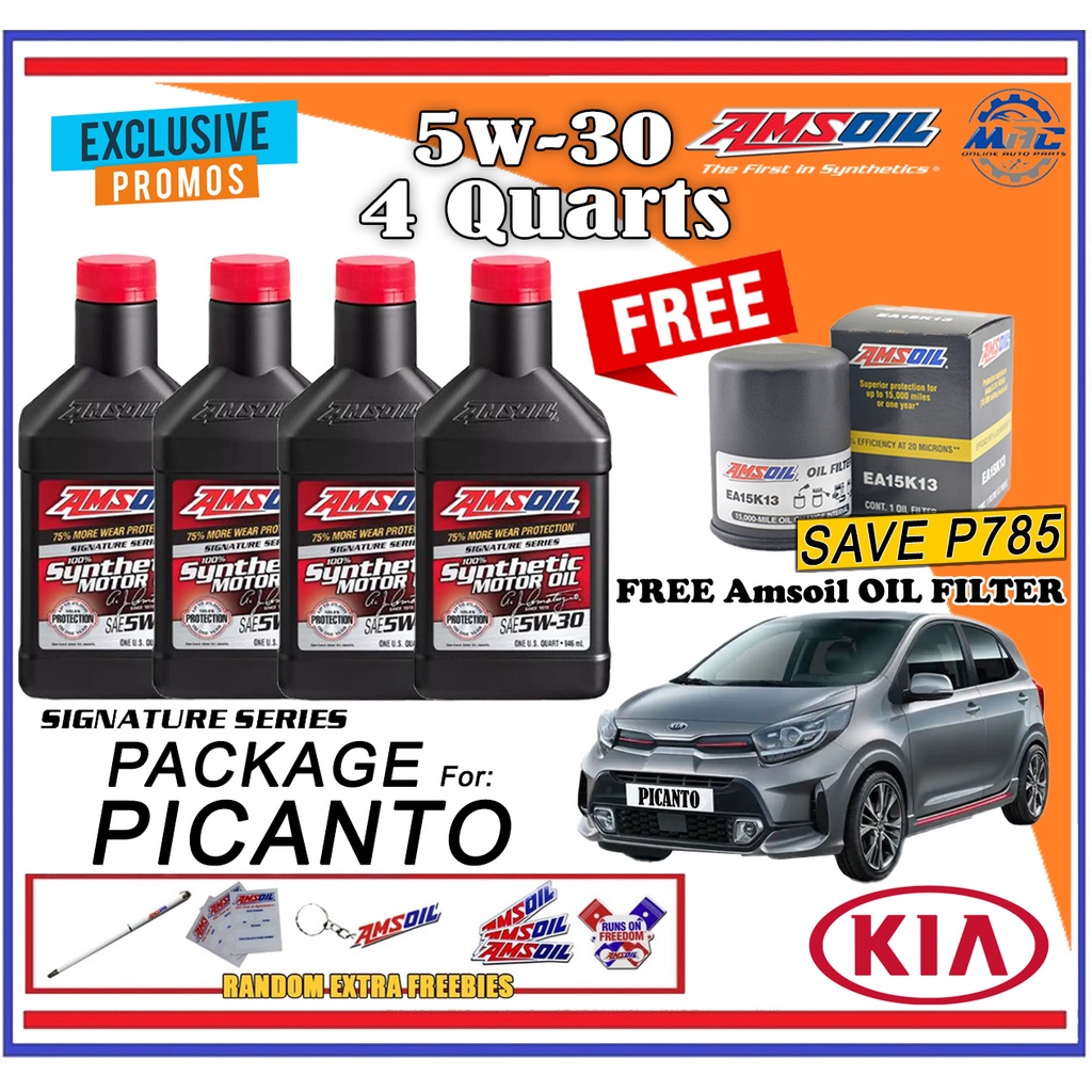AMSOIL Signature Series 5W-30 4 quarts FREE Oil Filter Package for KIA ...
