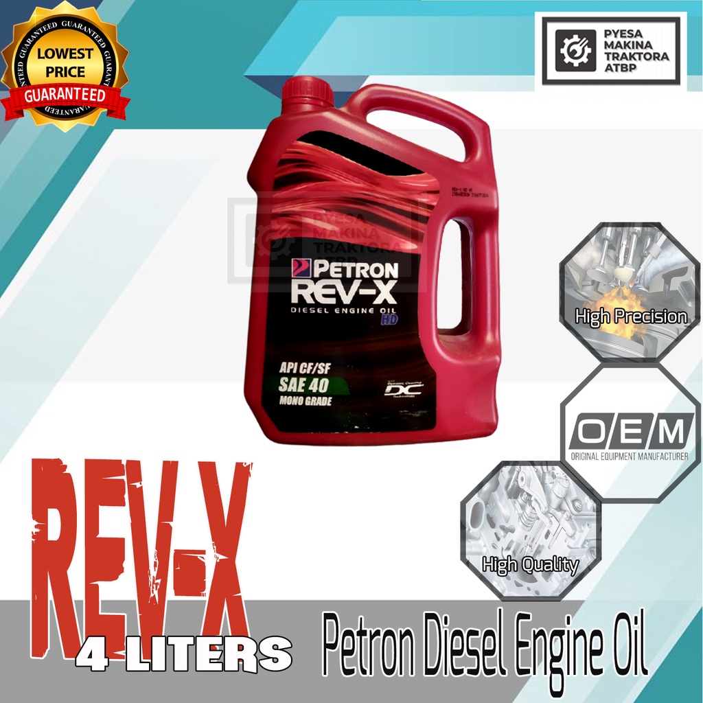 Petron Rev-x 4Liter Diesel Engine Oil Petron Rev-X Diesel Engine Oil HD ...