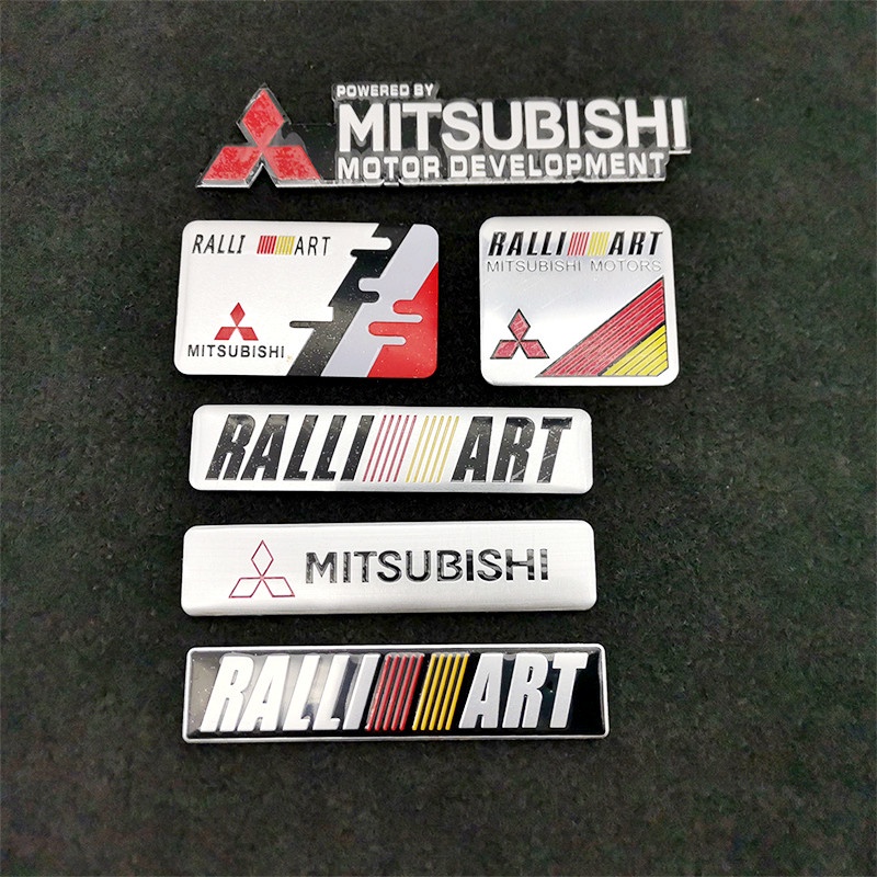 MITSUBISHI Logo 3D labelling Car Decal Ralliart Auto Front Rear Trunk ...