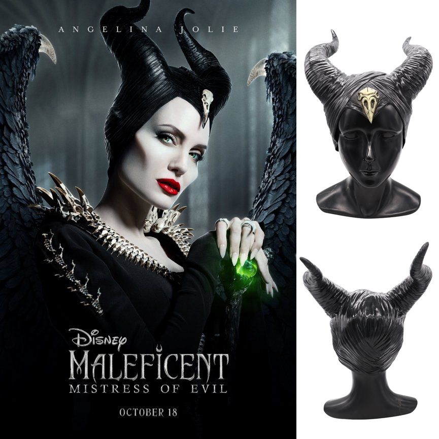 2022 Maleficent 2 Horns Headwear Mask Mistress of Evil Halloween Props ...