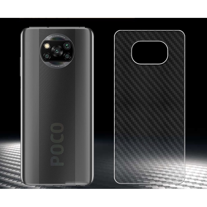 Xiaomi Poco X3 / Poco X3 Pro Matte Carbon Fibre Back Screen Protector ...