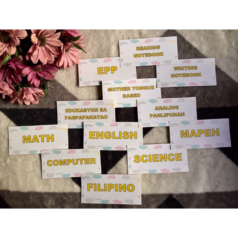 NOTEBOOK STICKERS (Subjects & Personalized name/Grade§ion/Teacher) 25 ...