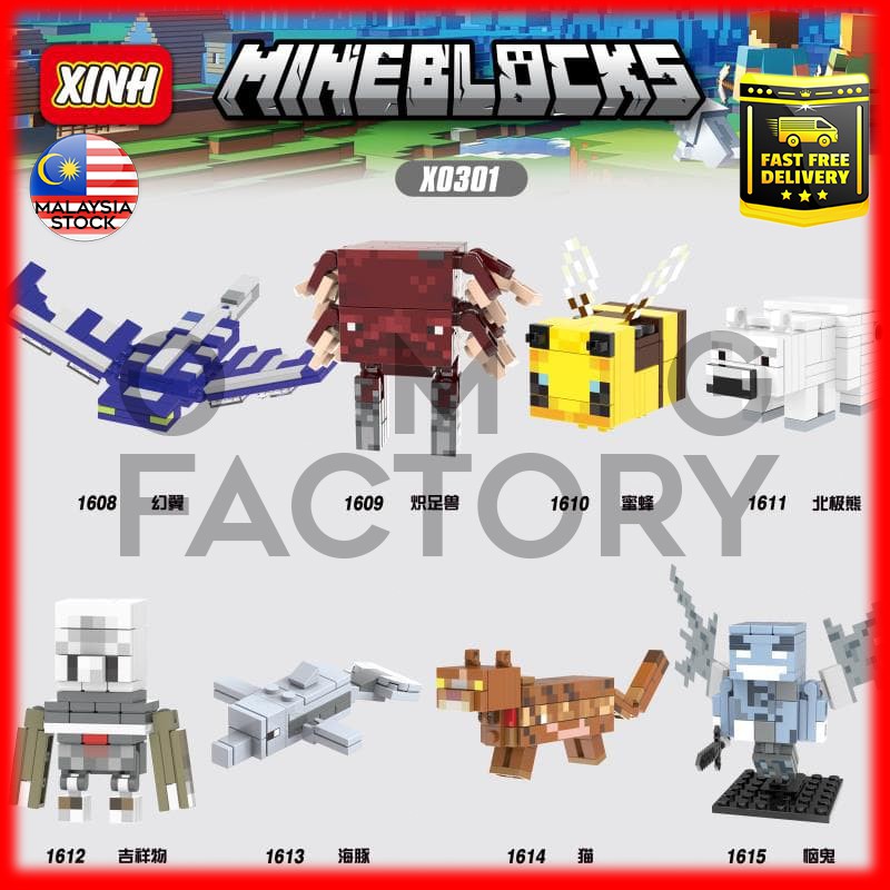 LOCAL !! Minecraft Building Blocks DIY Education Toys Minifigures Kids ...