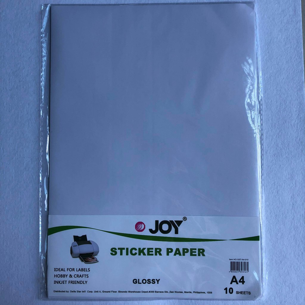 Joy Sticker Paper A4 Glossy/Matte 10pcs | Shopee Philippines
