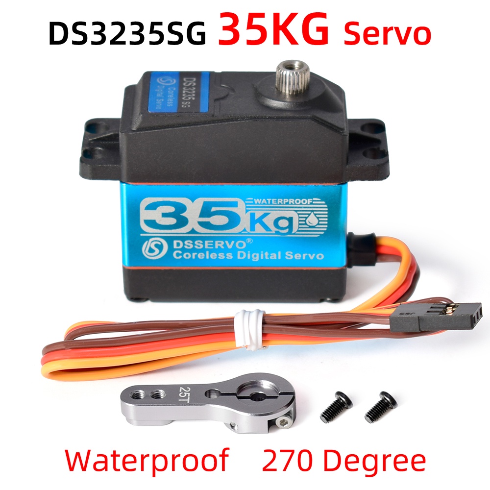 RC Servo Waterproof DS3235 35KG Coreless Servo Motor Waterproof High Torque 180/270 Degree Metal ...