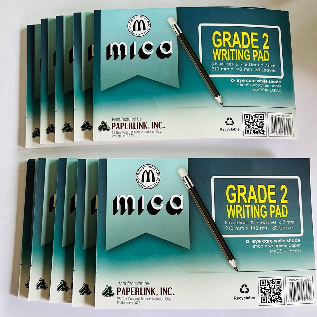 WRITING PAD MICA Grade 1/2/3/4 80leaves (SOLD PER SET OF 10 PADS ...