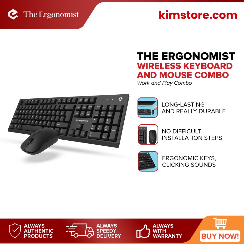 The Ergonomist KM-75A Wireless Keyboard and Mouse Combo | Shopee ...