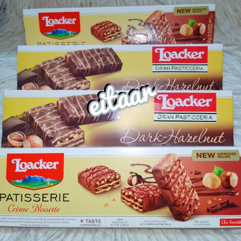 Coklat Langkawi Loacker Gran Pastisserie Creme Noisette,Hazelnut, Cappucino/ Tortina Wafer ...