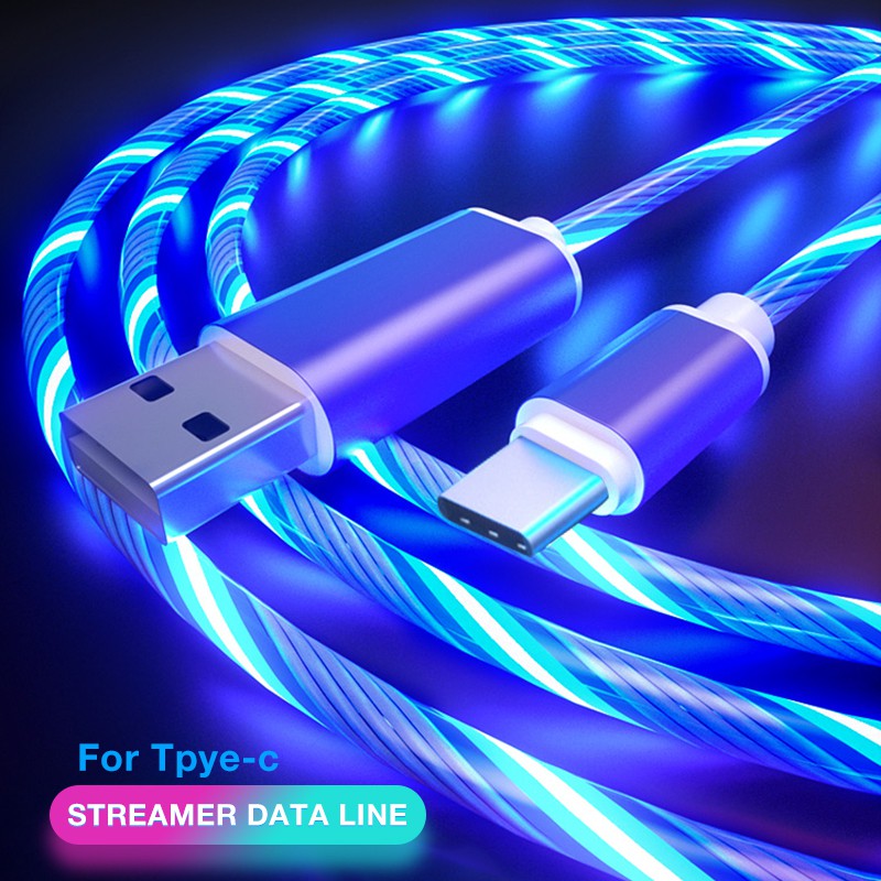 LED light Charging Cables Micro USB Type C Cable Data Charging Cable ...