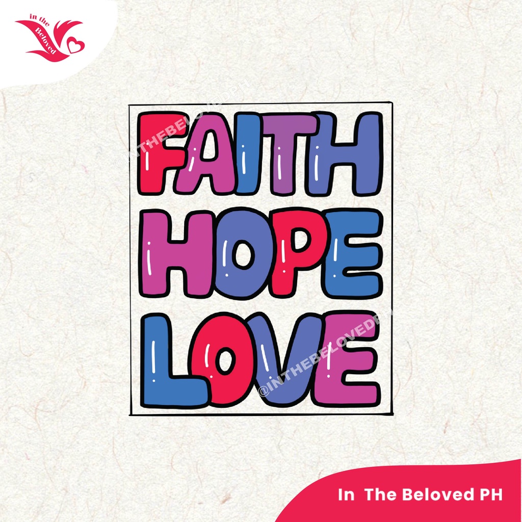Faith Hope Love Decal Stickers for water flasks, laptops, luggages ...